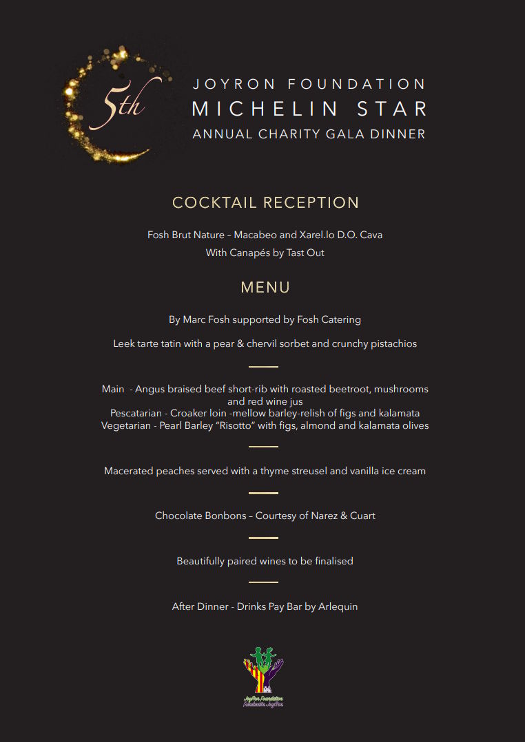 5th JoyRon Foundation Michelin Star Annual Charity Gala Dinner – JoyRon ...